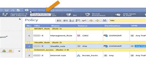 Checkpoint Firewall Policy Rules And Configuration Network Interview