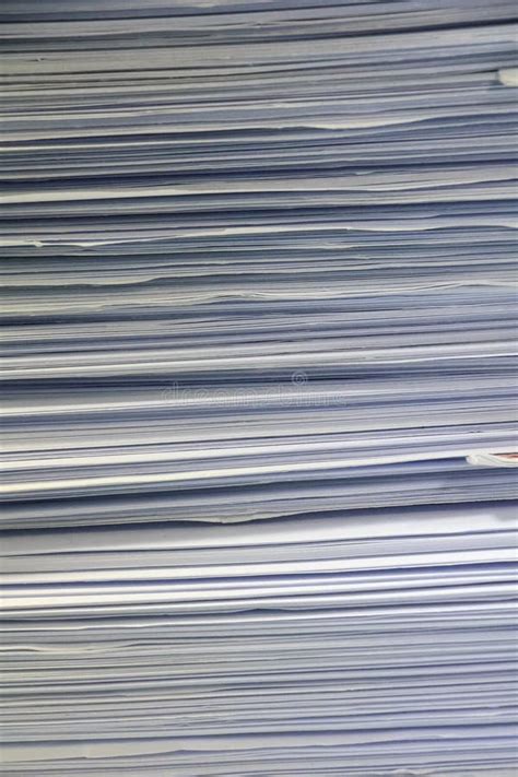 Side View Of Stack Of Office Paper Stock Image Image Of List Papers