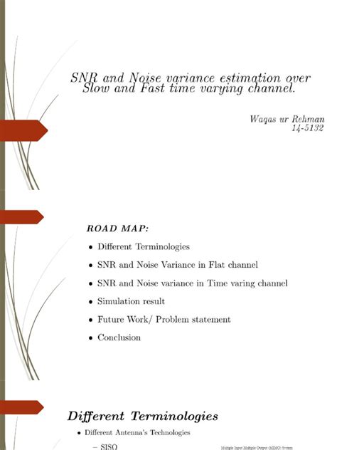 Pdf Snr And Noise Variance Estimation In Mimo System Dokumen Tips