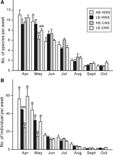 Temporal Variation In Species And Individual Number Of Beetles