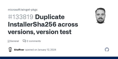 Duplicate InstallerSha256 Across Versions Version Test Microsoft