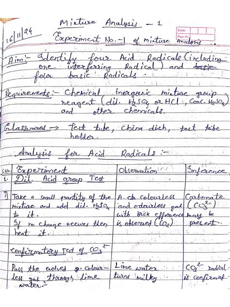 Mixture Analysis 1 Pdf