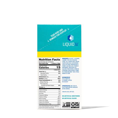 Liquid I V ® Hydration Multiplier Drink Mix Sugar Free Gnc