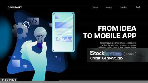 아이디어에서 모바일 앱 배너까지 응용 프로그램 개발 웹 사이트 방문 페이지 랜딩 페이지에 대한 스톡 벡터 아트 및 기타 이미지 랜딩 페이지 웹 디자이너 가상현실