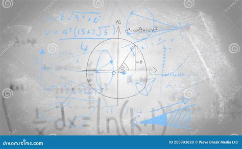 Animation Of Blurred Mathematical Equation With Diagrams Over Whiteboard Stock Footage Video