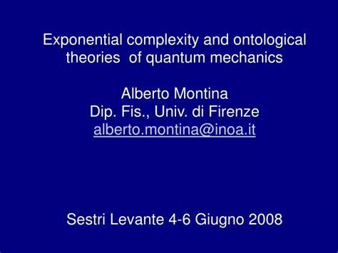 Ppt Origin Of The Exponential Complexity Ensemble Description