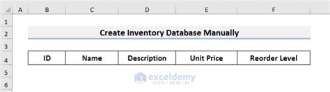 How To Create Inventory Database In Excel 3 Easy Methods Exceldemy