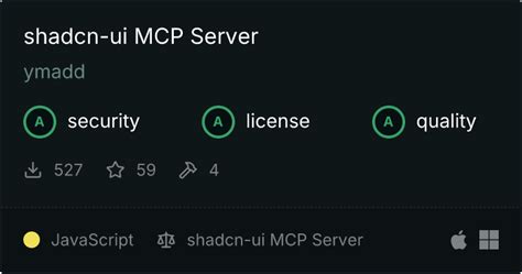 Score Shadcn Ui MCP Server Glama