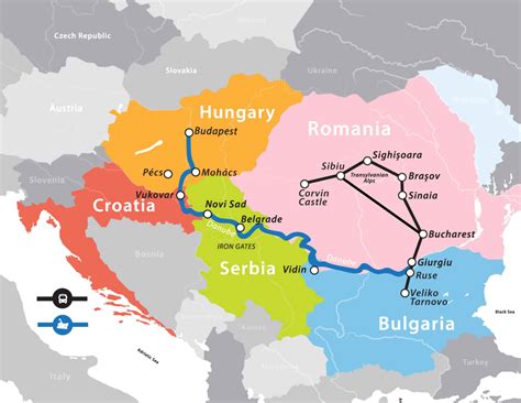 Europe Physical Map Danube River