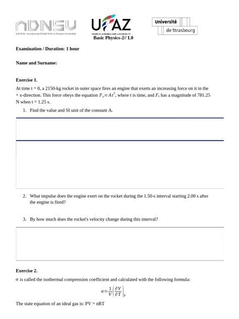 Physics Exam Rocket Dynamics And Waves Pdf