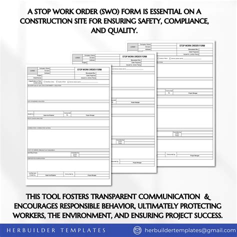 Stop Work Order Form Construction Stop Work Order Form Safety Form