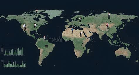 Global Business Collaboration Visualization Worldwide Team Network And Data Analysis