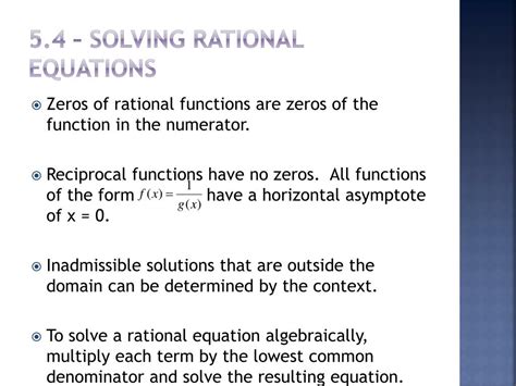 PPT Chapter Rational Functions Equations And Inequalities PowerPoint Presentation ID