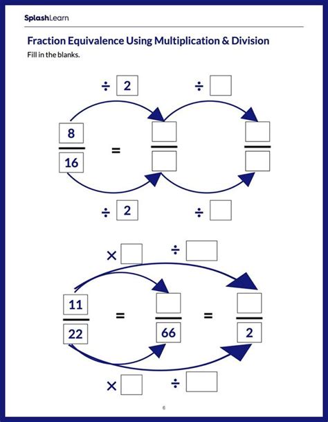 Equivalent Fractions Worksheets Free And Printable Splashlearn
