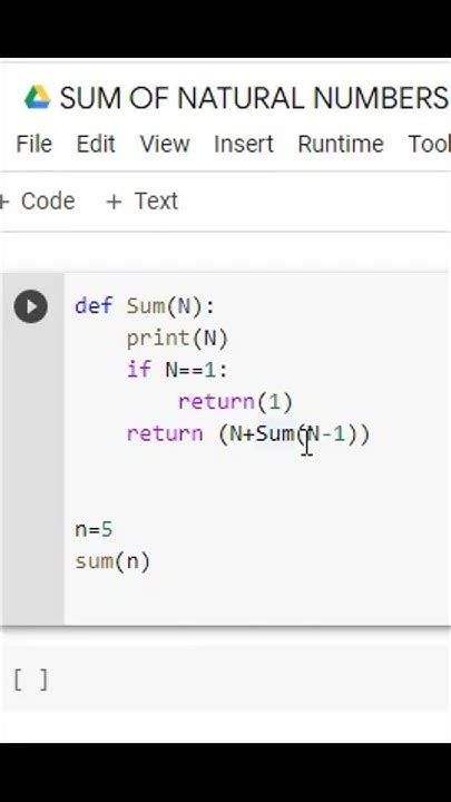 Find The Sum Of N Natural Numbers Using Recursion In Python