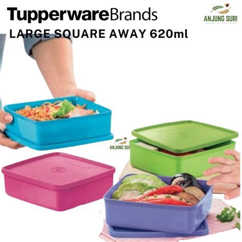 Tupperware Large Square Away 620ml Food Storage Container Bekas Makanan Tuperware Shopee Malaysia