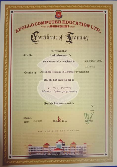 Completed Computer Programming Course At Apollo Lokeshwaran V Posted On The Topic Linkedin