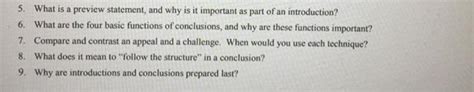 get answer 5 what is a preview statement and why is it important