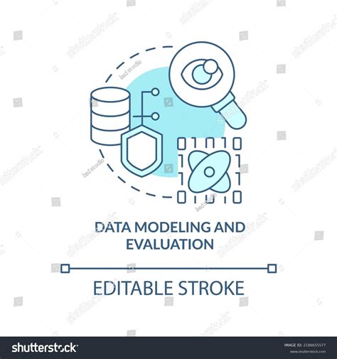 Data Modeling Evaluation Turquoise Concept Icon Stock Vector Royalty