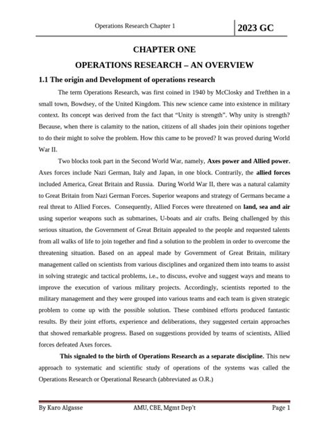 Chapter I Handout Pdf Mathematical Optimization Conceptual Model