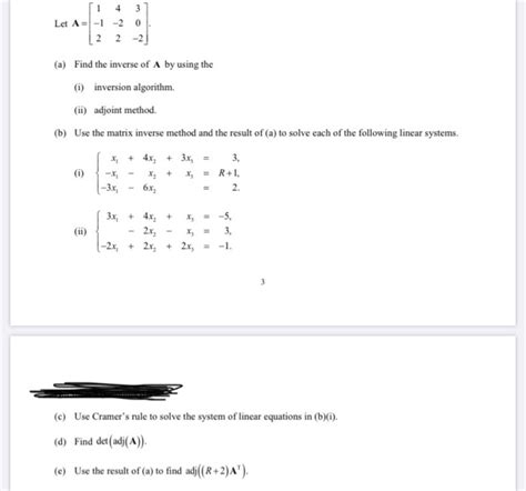 Solved ſi 4 3 Let A 1 2 0 22 21 A Find The Inverse