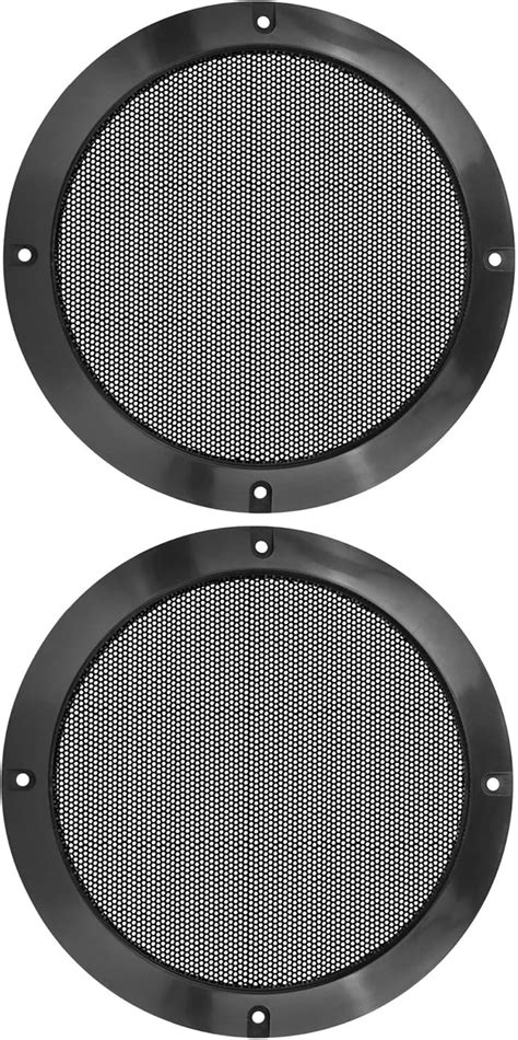 Unifizz 2pcs 7 Inch Metal Glossy Car Audio Speaker Cover Mesh Subwoofer Grill Horn