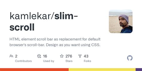 GitHub Kamlekar Slim Scroll HTML Element Scroll Bar As Replacement For Default Browser S