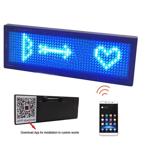 Lights Lighting Bluetooth Rechargeable Digital LED Badge Insignia DIY Programmable Scrolling