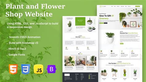 Create A Responsive Plants Website Design Using Html Css And Javascript