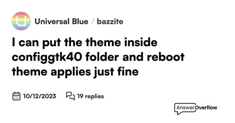 I Can Put The Theme Inside Configgtk40 Folder And Reboot Theme