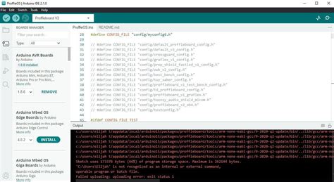 Arduino Proffieos Failed Uploading Uploading Error Exit Status 1