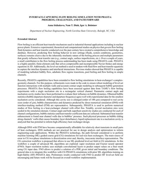 pdf interface capturing flow boiling simulation with phasta progress