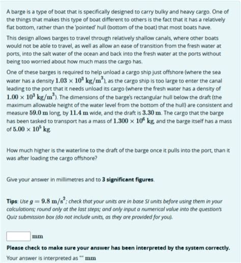 Solved A Barge Is A Type Of Boat That Is Specifically Chegg Com