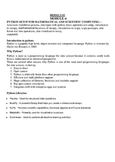 Python Setup For Math And Science Computing Anaconda Numpy Scipy Matplotlib Studocu
