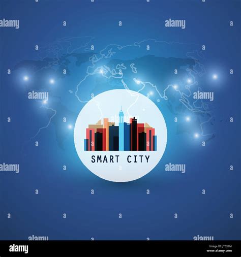 Smart City Design Concept Digital Network Connections Technology