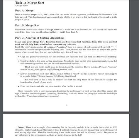 Task Merge Sort Chegg Com