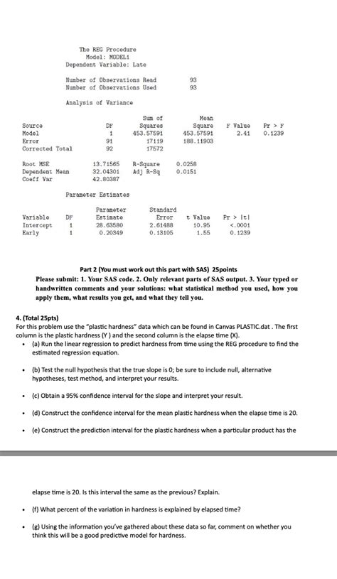 Solved I Would Like This To Be Solved Using SAS Please Chegg Com