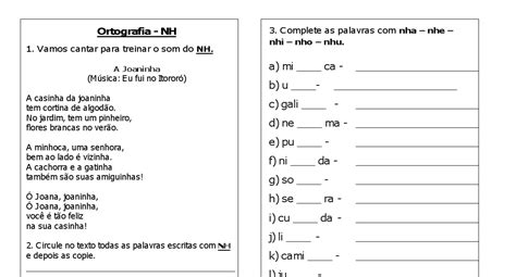 Varal De Atividades Ortografia Nh