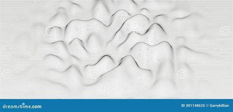 Abstract Background With Distorted Line Shapes On A White Background Monochrome Sound Line
