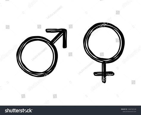 Hand Drawn Style Gender Icon Man Stock Vector Royalty Free 1446782528