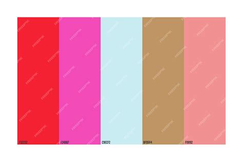 Rgb Hex의 벡터 Pantone 색상 팔레트 카탈로그 샘플입니다 새로운 패션 컬러 트렌드 색상의 예 프리미엄 벡터