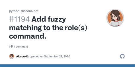 Add Fuzzy Matching To The Roles Command · Issue 1194 · Python