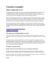 Case Note Examples Pdf Casenote Examples What S Important To Us The Primary Role Of A Social