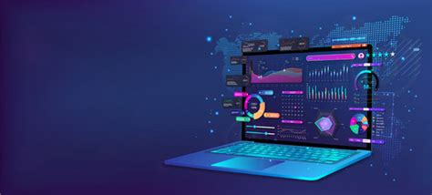 Laptop Screen With Data Analysis Graphs And Charts