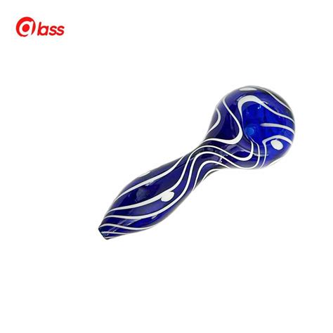 Color White Line Pattern Glass Smoking Pipe Hand Pipe Glass Pipe And Glass Smoking Pipe Price