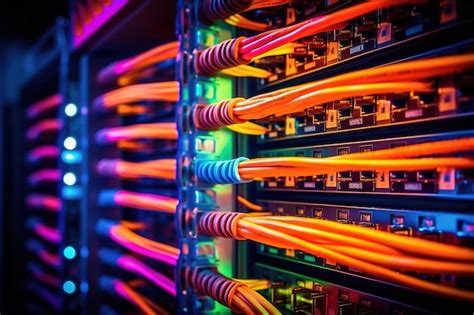 Premium Ai Image Network Cable Binary Fiber Otics Backgound