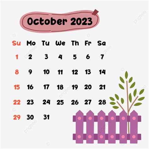 October 2023 Calendar October October 2023 Calendar 2023 Png