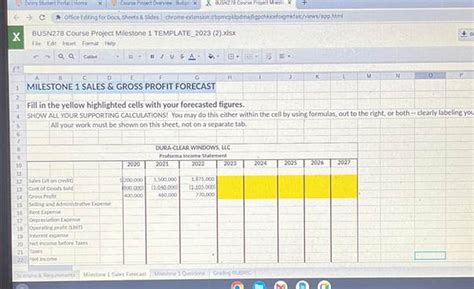 Fill In The Yellow Highlighted Cells With Your Forecasted Figures Learnexams