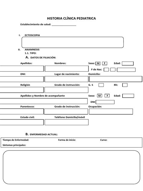 Historia Clínica Pediatrica Pdf Especialidades Medicas Medicina