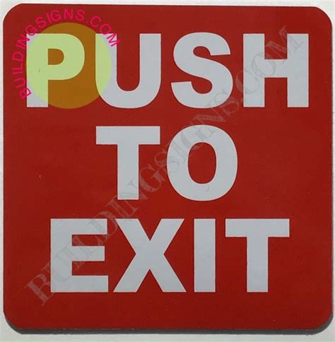 HPD SIGN PUSH TO EXIT SIGN HEAVY DUTY ALUMINUM SIGN FOR NYC USE DOB SIGNS NYC YOUR OFFICIAL